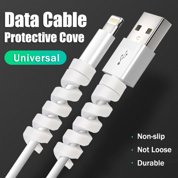 Universal Silicone Spiral Cable Protective Cover Case For Data Line ...