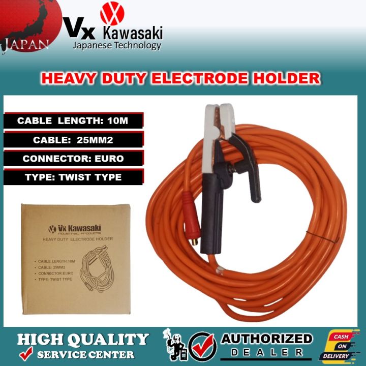 VX Kawasaki Welding Cable 10m with Electrode Holder Clamp, Compatible ...