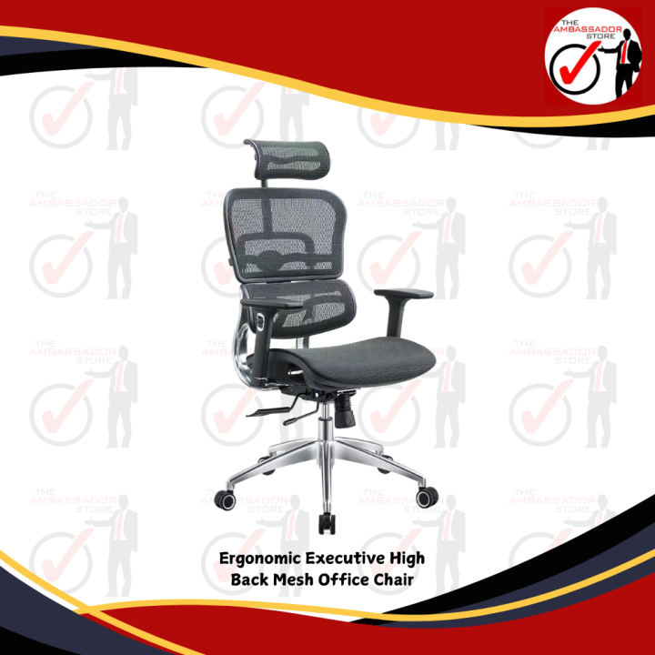 Optimax Ergonomic Executive High Back Mesh Office Chair With Lumbar ...