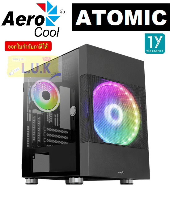 CASE (เคส) AEROCOOL รุ่น ATOMIC (ARGB) MINI TOWER CASE (Micro ATX ...