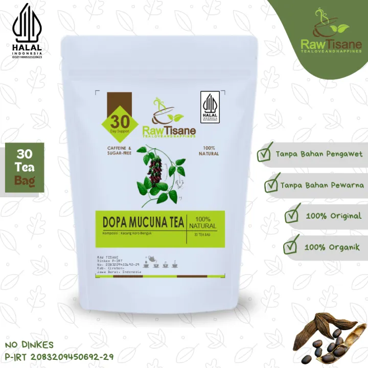 RAW TISANE Dopa Mucuna Tea : Mucuna Pruriens Seeds Tea Isi 30 Tea Bag | Lazada Indonesia