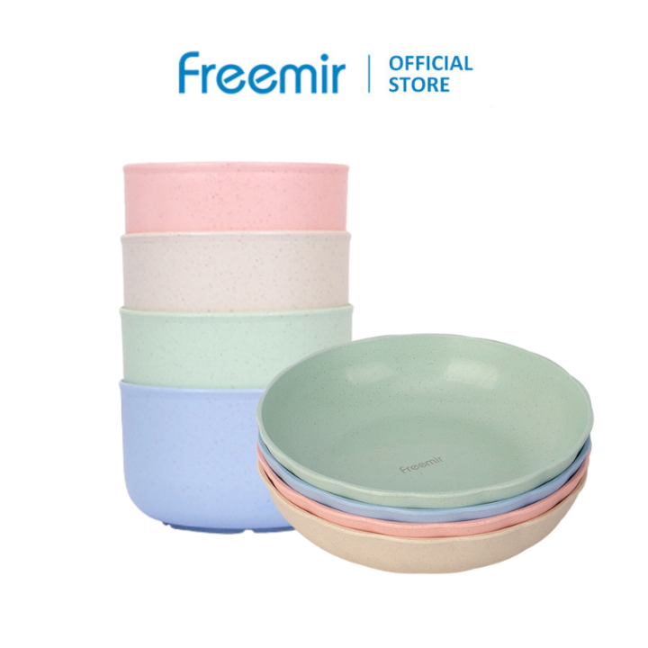 (BUNDLE HEMAT) freemir piring saji set 4 pcs + mangkok set mini 4 pcs ...