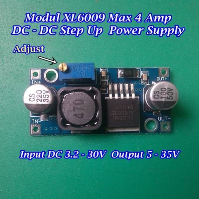 Modul DC penaik tegangan (step up) XL 6009 | Lazada Indonesia