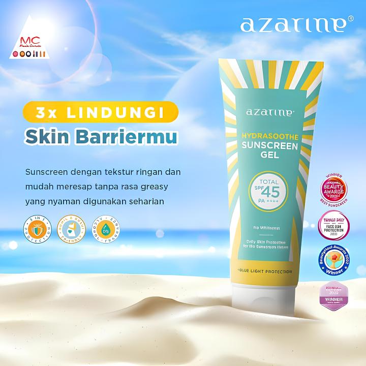 Azarine Hydraoothe sunscreen Gel SPF45 50ml | Lazada Indonesia