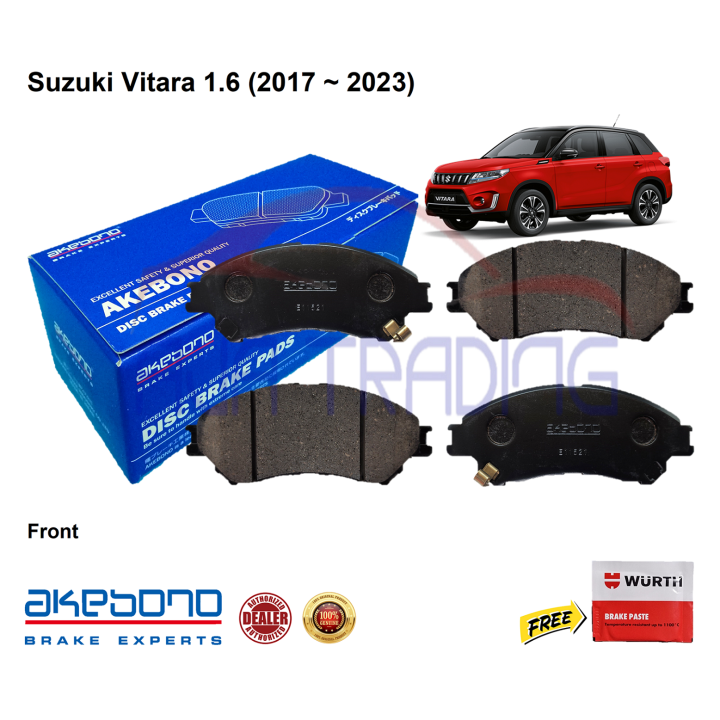Genuine Akebono Front Brake Pads for Suzuki Vitara 1.6 (2017-2022) w/ WURTH Brake Paste | Lazada PH