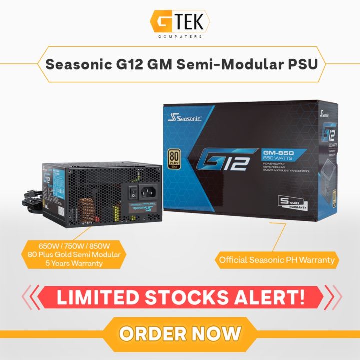 Seasonic G12 GM 650 750 850 650W 750W 850W 80 Plus Gold Semi Modular PSU | Lazada PH