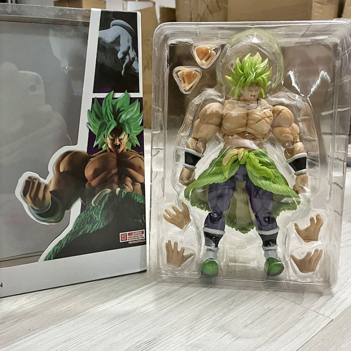 SHFiguart Angry Broly Anime Figure Green Hair Two Styles Dark Fighting ...
