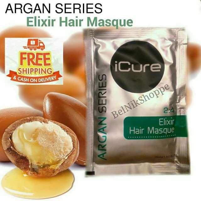 [With Freebie] iCure Argan Series Elixir Hair Masque (35ml) | Lazada PH