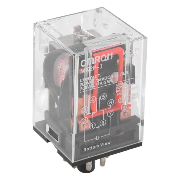 AC 220V/230V Coil Voltage PCB Power Relay 8 Pins DPDT 2NO 2NC MK2P-1 ...