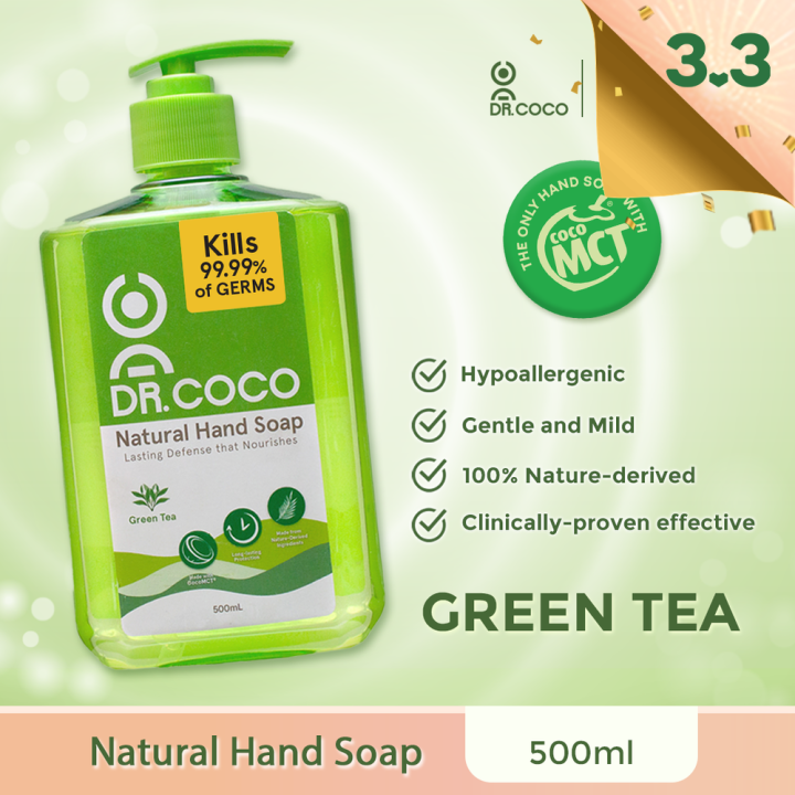 DR. COCO Antibacterial Natural Hand Wash Soap Green Tea 500ml Bottle ...