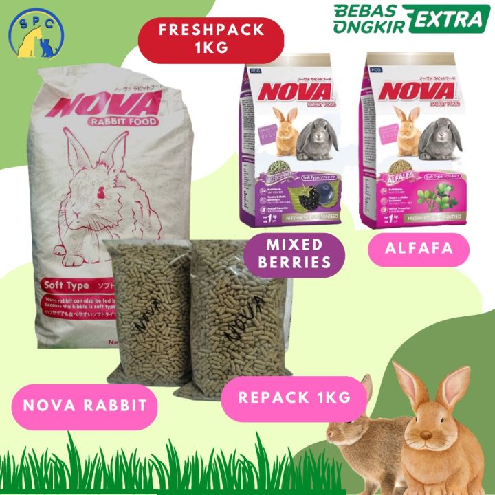 NOVA Rabbit Feed Makanan Kelinci Premium Repack Freshpack Alfafa Mixed ...