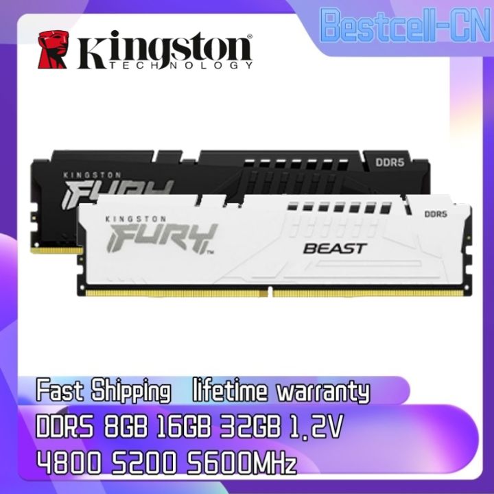 Kingston FURY BEAST DDR5 RAM 16GB 8GB 4800MHz 5200MHZ 5600MHZ แรม DIMM เดสก์ท็อปพีซี1.1V 288PIN ...
