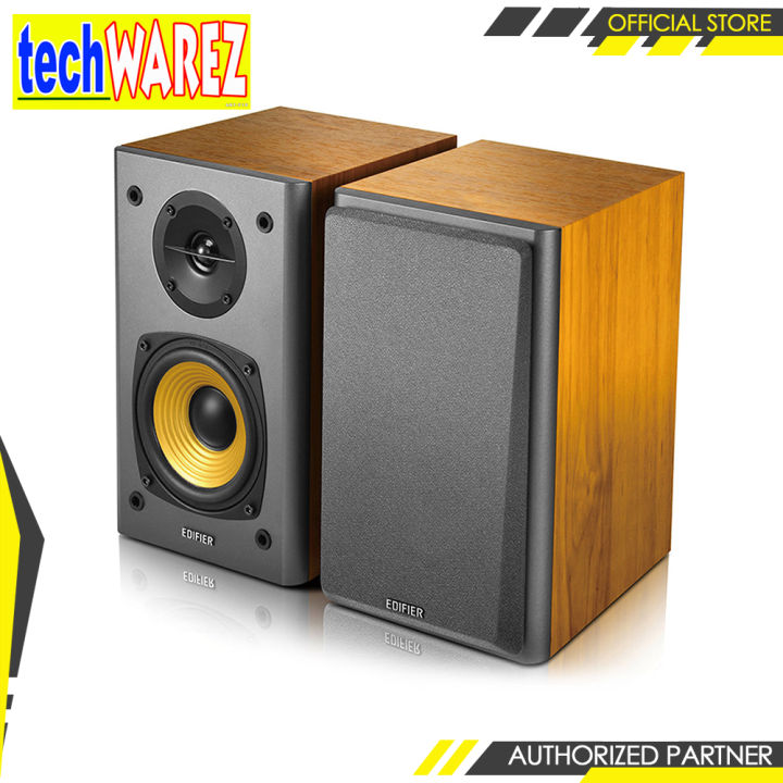 Edifier R1000T4 (Brown) Bookshelf Speaker System - 24W Total Power Output RMS / Coaxial, RCA ...