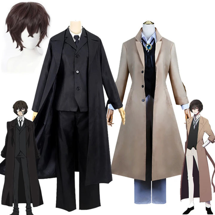 Anime Bungo Stray Dogs Dazai Osamu Cosplay Costume Long Jacket Coat ...