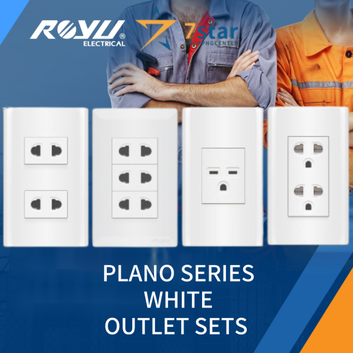 ROYU Plano Series White Set Outlets - 2 Gang Outlet Set MDS113, 3 Gang ...
