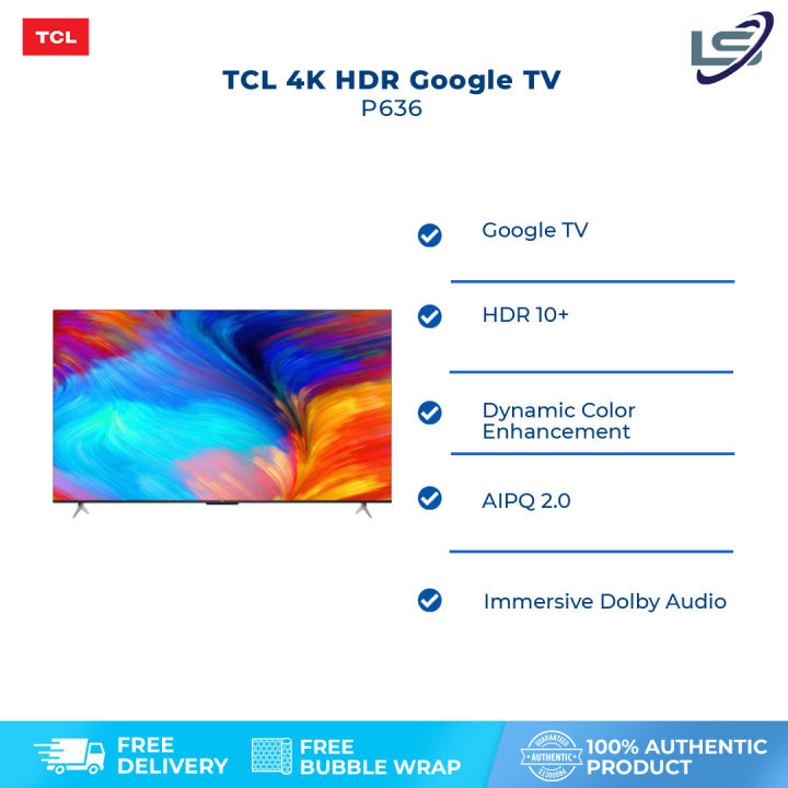 TCL 43" / 50" / 55" / 65" / 75" 4K HDR Google TV | 43P636 / 50P636 ...