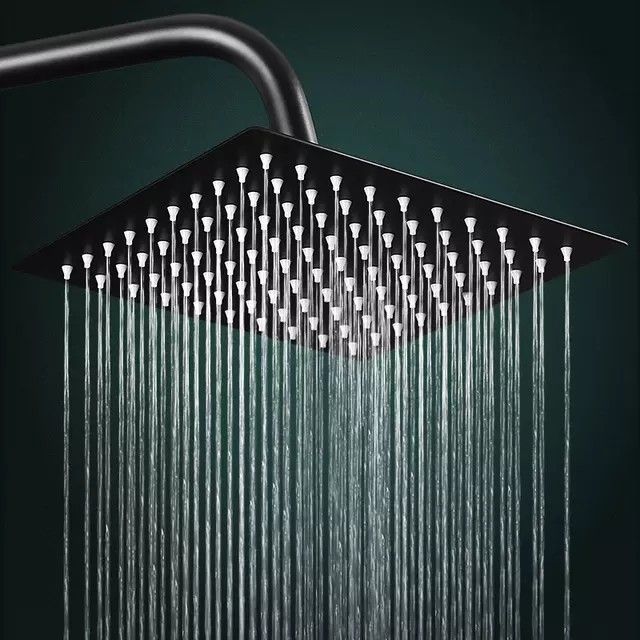 wall shower hitam 8inch/head shower rainfall dan tiang | Lazada Indonesia