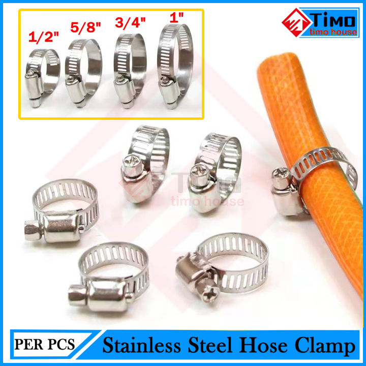 Hopeway Hose Clamp Stainless Steel Line Tube Fastener 1/2 , 5/8 , 3/4 ...