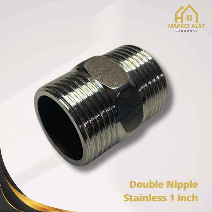 Double Nepel 1 Inch Stainless Steel - Dobel Nipple Nepel Nepple 1" SUS 304 | Lazada Indonesia