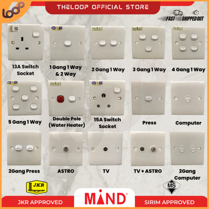 [READY STOCK] MIND SWITCHES (SUIS ELEKTRIK) WITH SIRIM / SIRIM & JKR ...