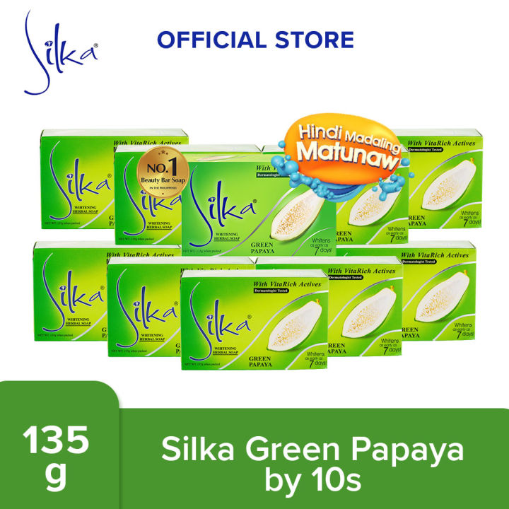 Silka Green Papaya Soap 135g by 10's | Lazada PH