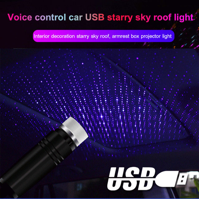 Multi-mode voice control car USB starry sky roof light | Lazada.co.th