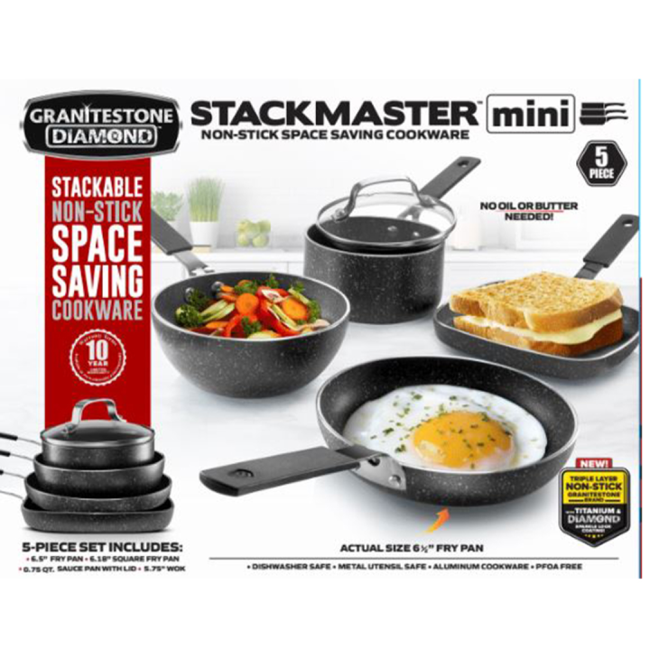 Granite Stone Mini Stackmaster 5-Piece Cookware Set | Lazada PH