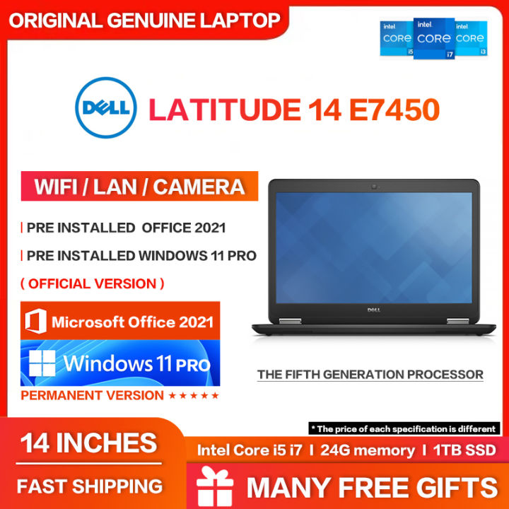 【Dell Laptop】Dell Latitude E7450/5Th Gen processor Core i5 i7/14in/24GB RAM/512GB SSD 1TB SSD ...