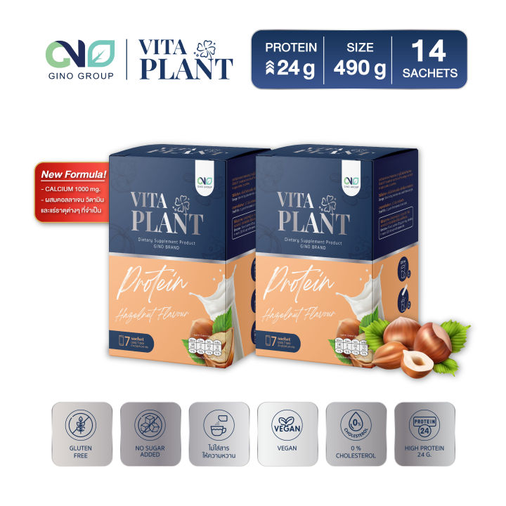 Vita Plant Protein โปรตีนพืชแท้ กลิ่นฮาเซลนัท จำนวน 2 กล่อง | Lazada.co.th