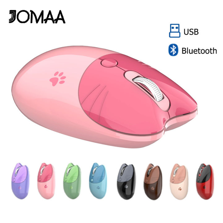 JOMAA Mouse Bluetooth +2.4G Wireless Mouse Cute Silent Computer Mouse ...