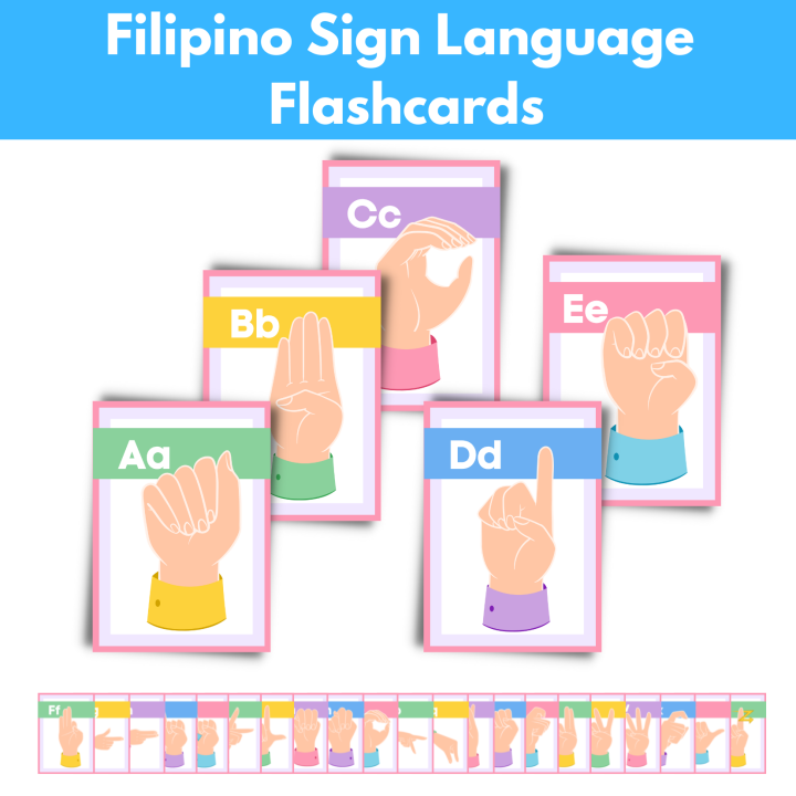 FILIPINO SIGN LANGUAGE ALPHABET FLASHCARDS , FSL - SIGN LANGUAGE ...