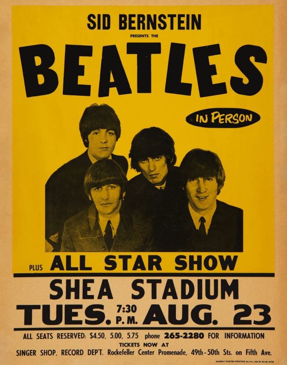 ร้าน The Beatles Shea Stadium Nyc การสืบพันธุ์เสื้อเชิ้ตคอกลมลายเเต่ง ...