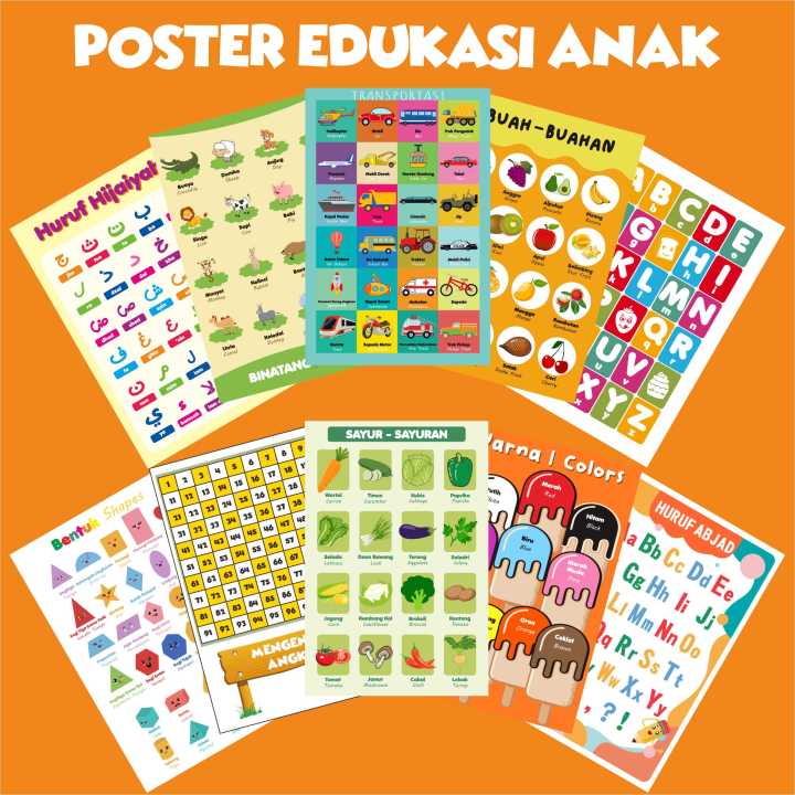 Poster Edukasi Pendidikan Belajar Anak Batita, Balita, PAUD, TK, SD ...