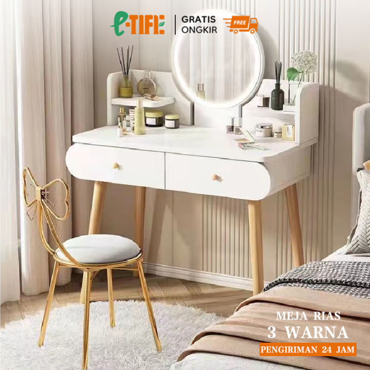 E-TIFE Meja Rias/ Set Kursi Pita / Meja Rias Lampu LED/Meja Rias ...