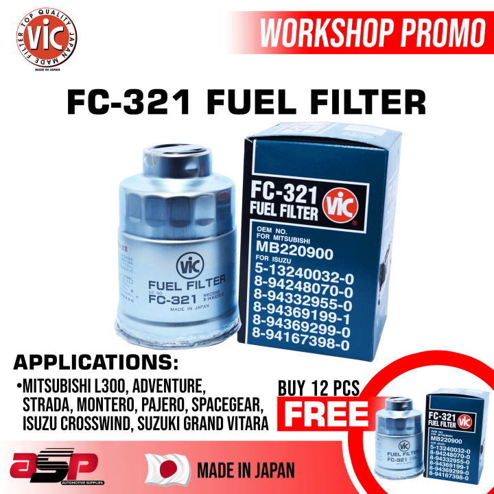 VIC Fuel Filter FC-321 for Mitsubishi L200, L300, Adventure, Strada ...