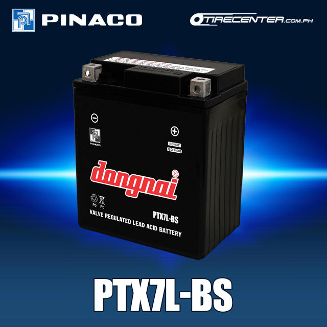 PINACO DONGNAI 7L-BS VRLA Motorcycle Battery, 12V-6Ah, 113x70x130mm ...