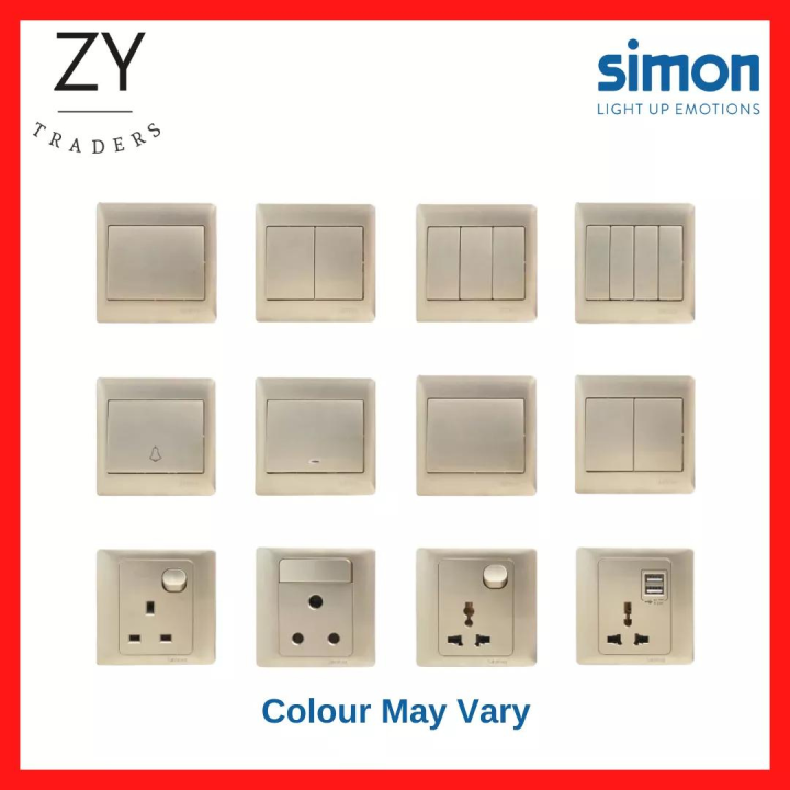 Simon Series 50 Champagne Gold Switch & Socket Outlet 100% Authentic ...