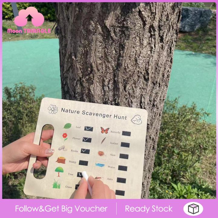 Moon TRIANGLE Scavenger Hunt Card Nature DIY Craft Kit Wooden Find ...