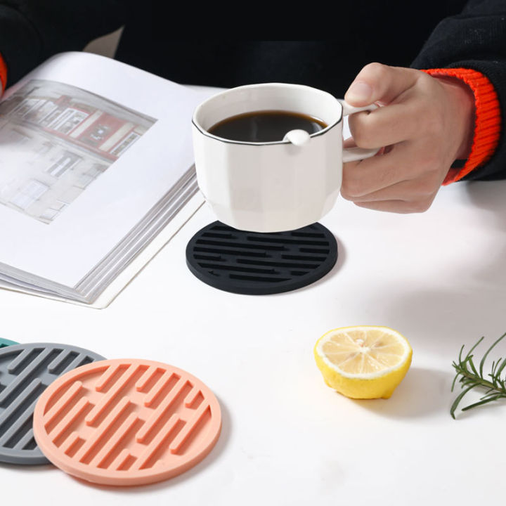 Silicone Coasters Rubber Cup Mat Thickened Drained Coasters For ...