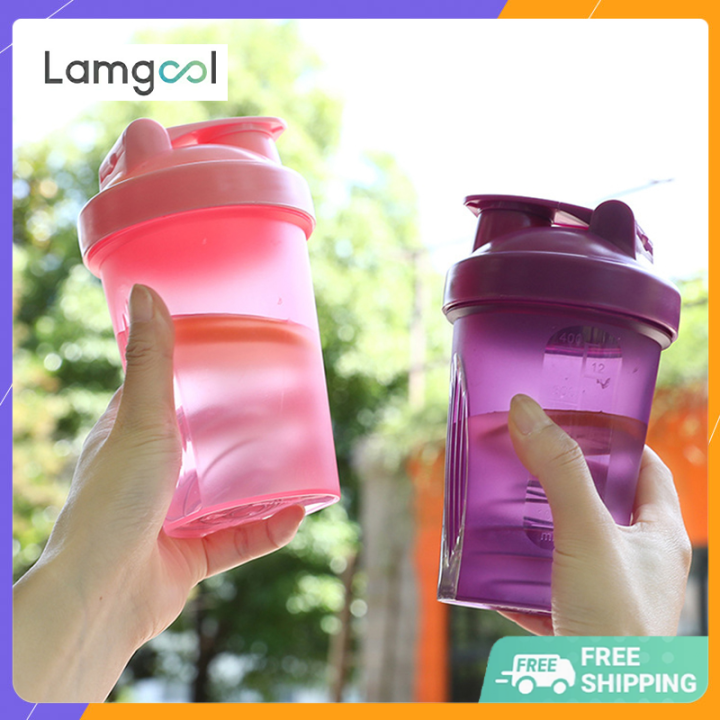 Ready Stock 400ML Shaker Bottles Colorful Whey Protein Powder Mixing Bottle Fitness Gym Shaker ...