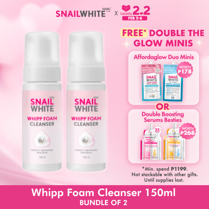 SNAILWHITE Whipp Foam Cleanser 150ml Bundle of 2 | Lazada PH