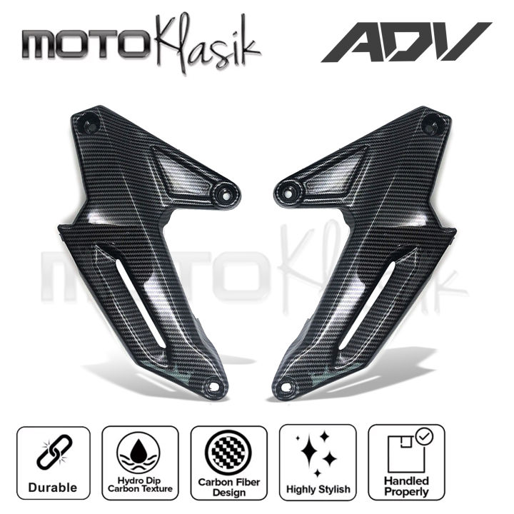 MOKOTO ADV 150 FOOTSTEP CARBON COVER LEFT AND RIGHT GUARD FOR HONDA ADV ...