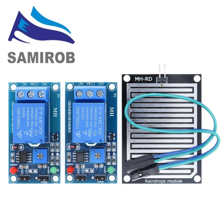 Rain water sensor module + DC 5V 12V Relay Control Module Rain Sensor ...