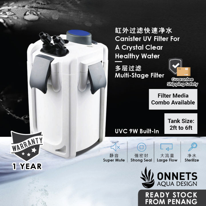 Aquarium 9W UV Canister Filter Media For 2ft 3ft 4ft 5ft 6ft Fish Tank ...