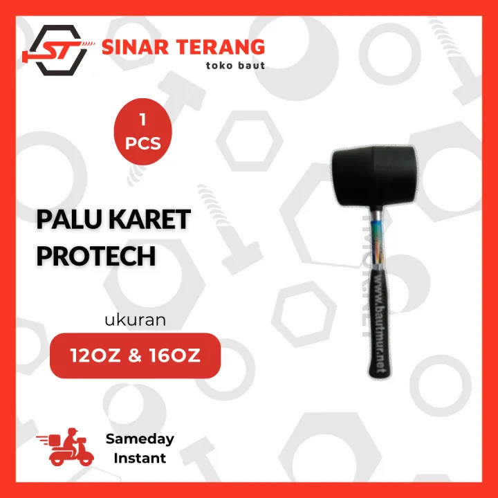 Palu Karet PROTECH 24 Oz 32 Oz Gagang Besi | Paku Keramik Granit Rubber ...