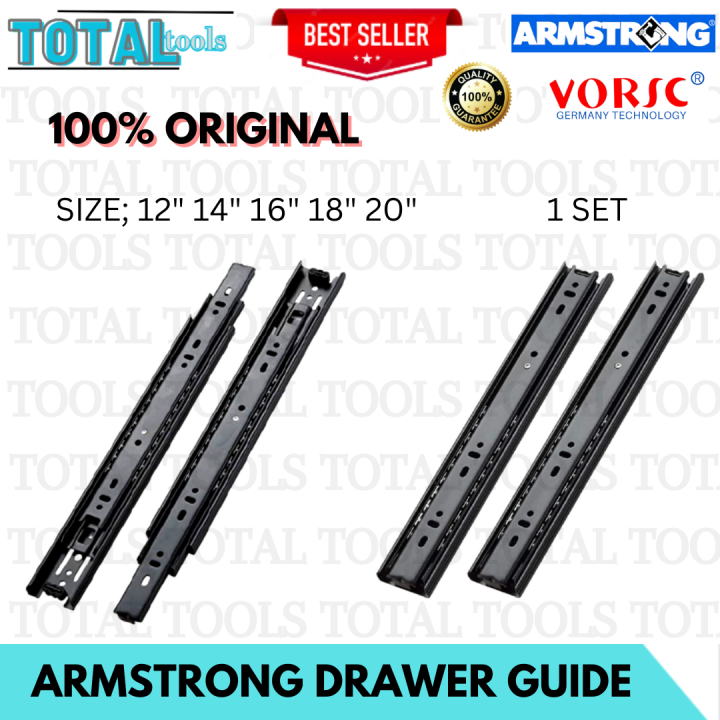 Total Tools Hardware ARMSTRONG DRAWER GUIDE 1 SET 12"14"16"18"20 ...