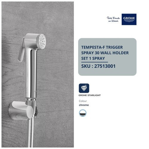 GROHE 27513001 Tempesta-f Trigger Spray 30 Wall cket Set 1 Spray Head ...