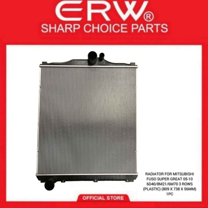 RADIATOR FOR MITSUBISHI FUSO SUPER GREAT 05-10 6D40/8M21/6M70 3 ROWS PLASTIC Replacement part ...