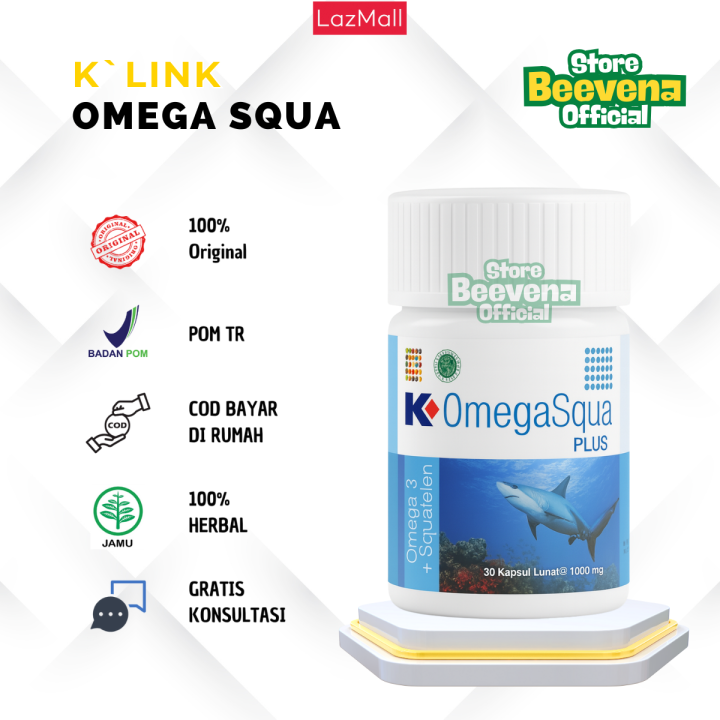 Omega Squa Plus K-link Original Suplemen Makanan Minyak Ikan Squalene ...