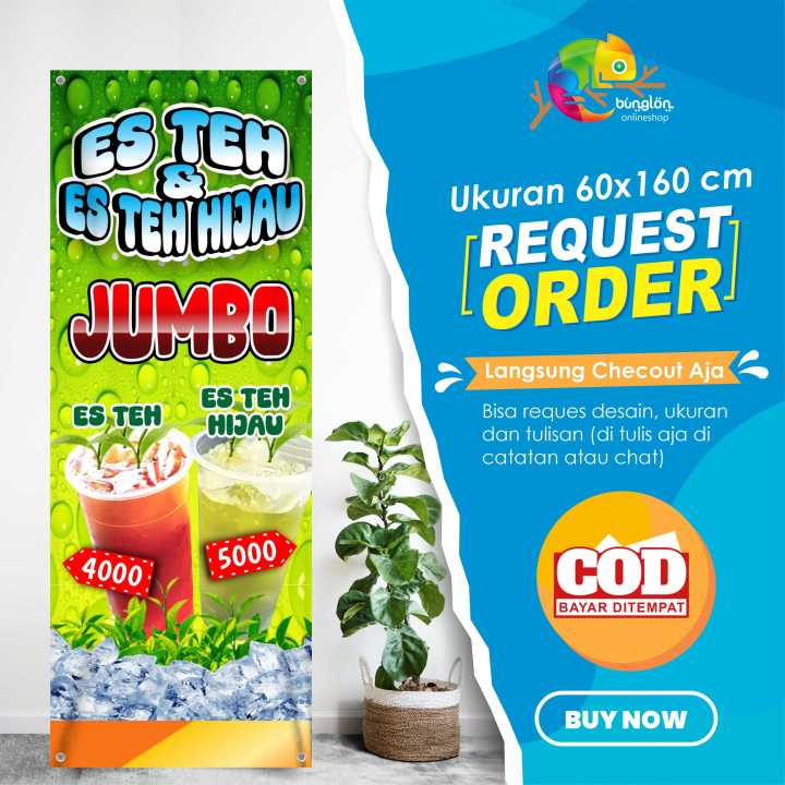 Spanduk Banner 60x160 Es Teh Hijau Custom Desain | Lazada Indonesia Spanduk Banner 60x160 Es Teh Hijau Custom Desain | Lazada Indonesia
